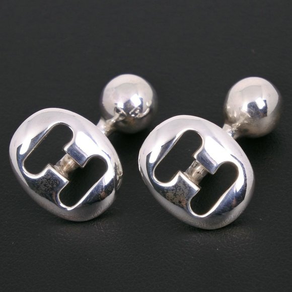 Hermes | Jewelry | Hermes Hermes H Logo Cufflinks Vintage Metal Made In ...